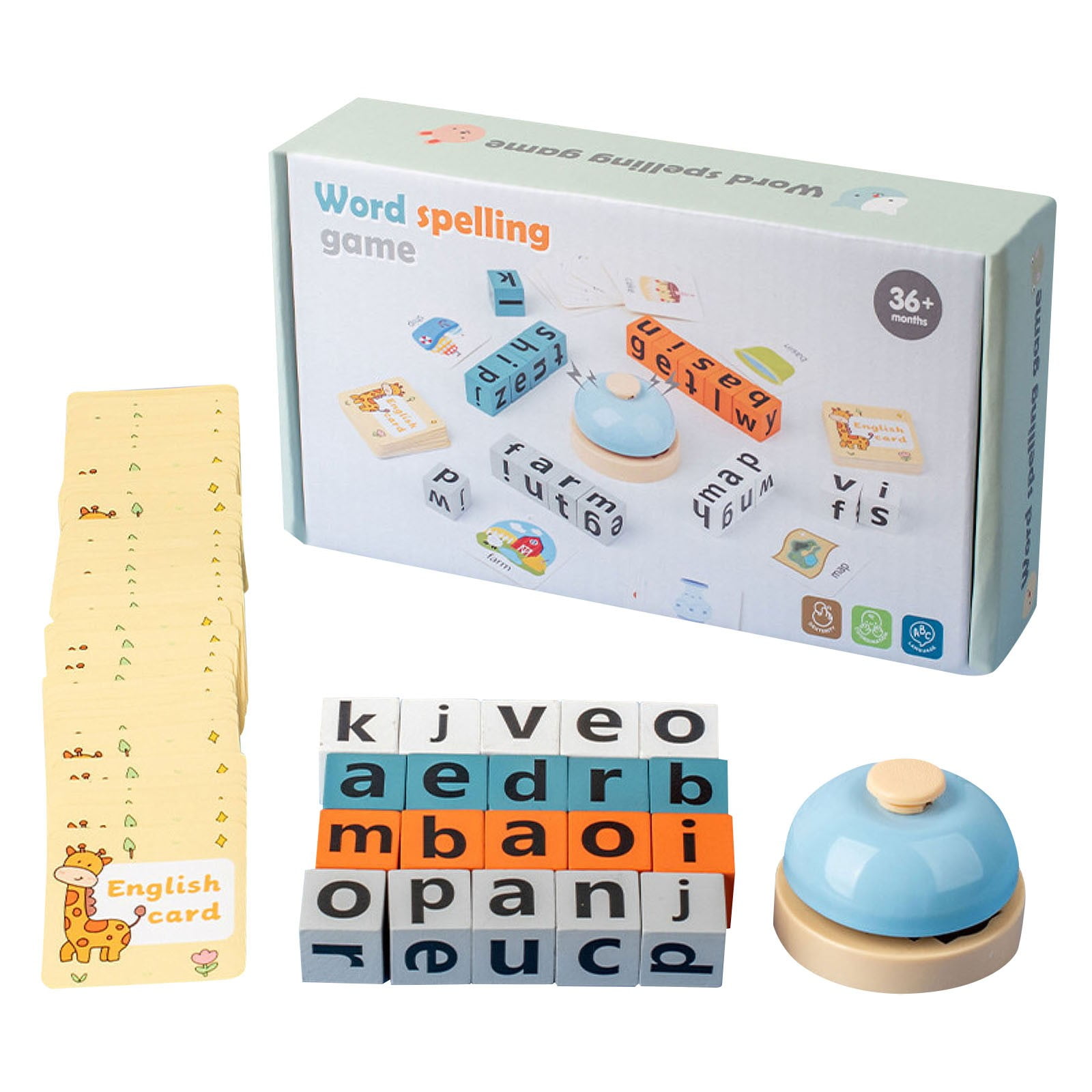 WEANTJ Word Race Cube Game, Phonics Matching Games for Kids, Wooden ...