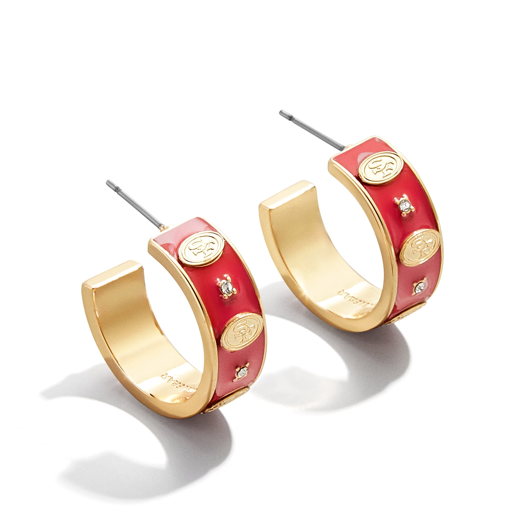 WEAR By Erin Andrews x BaubleBar San Francisco 49ers Enamel Hoop ...