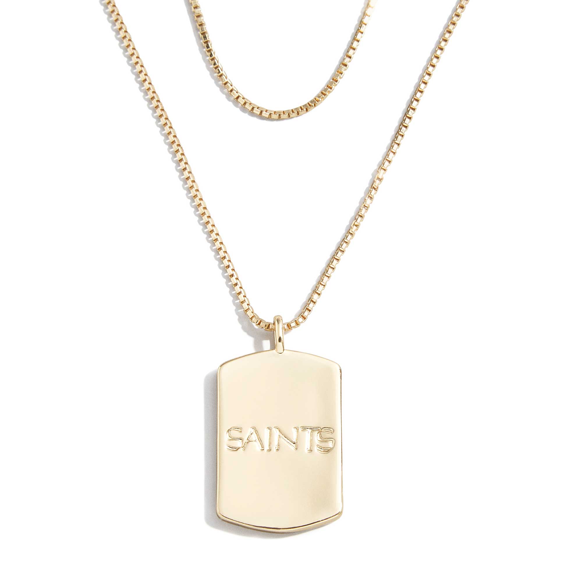 WEAR by Erin Andrews x Baublebar New Orleans Saints Gold Dog Tag ...