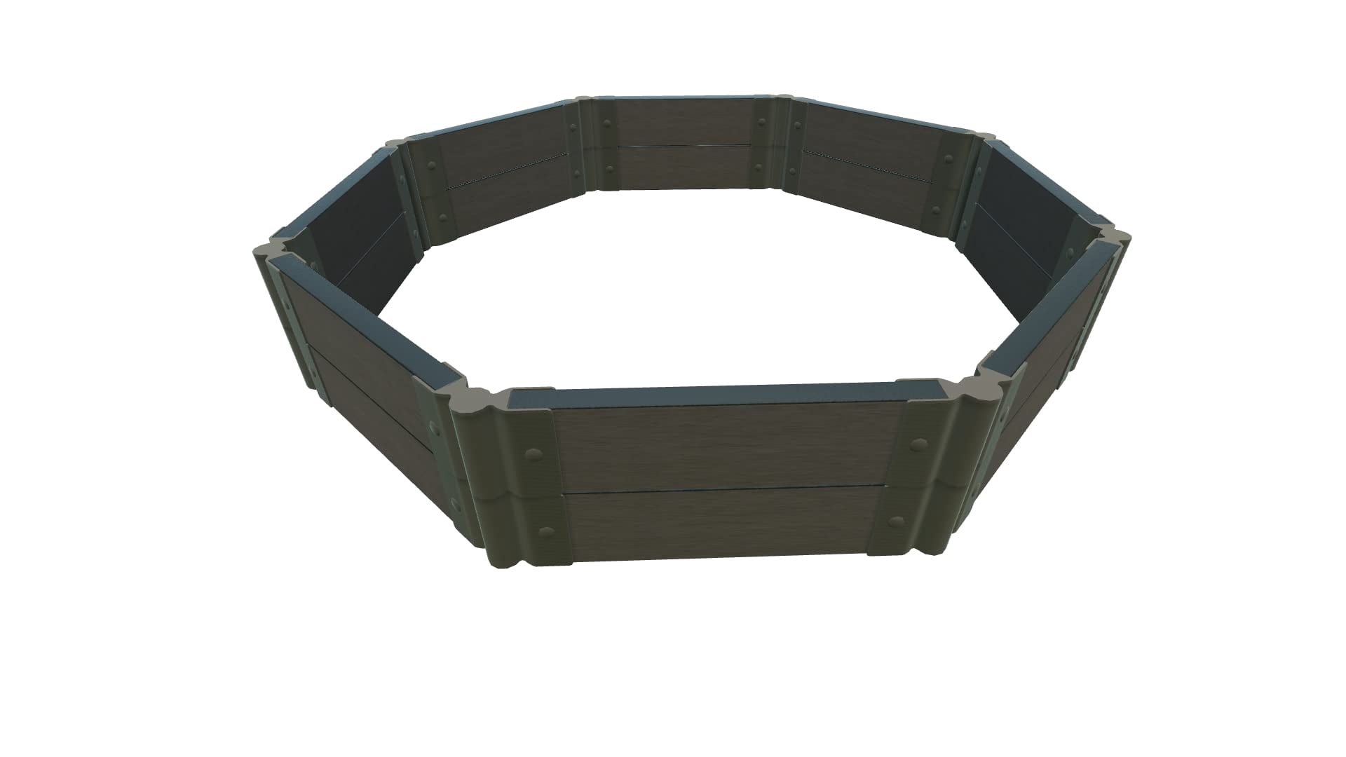 WEATHERED 2" TOOL FREE: 2 x 2 x 11' GARDEN RAISED BED (OCTAGON) JOHN ...