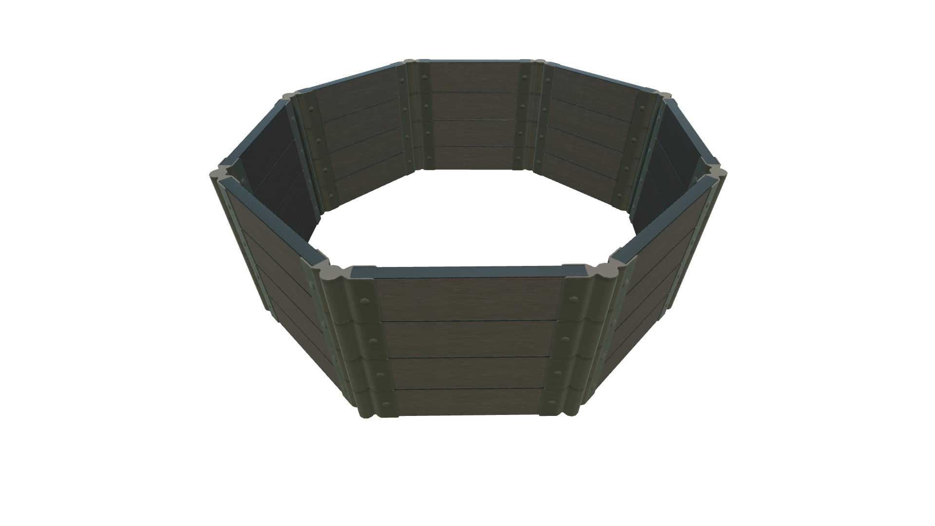 WEATHERED 2" TOOL FREE: 2 x 2 x 22' GARDEN RAISED BED (OCTAGON) JOHN ...