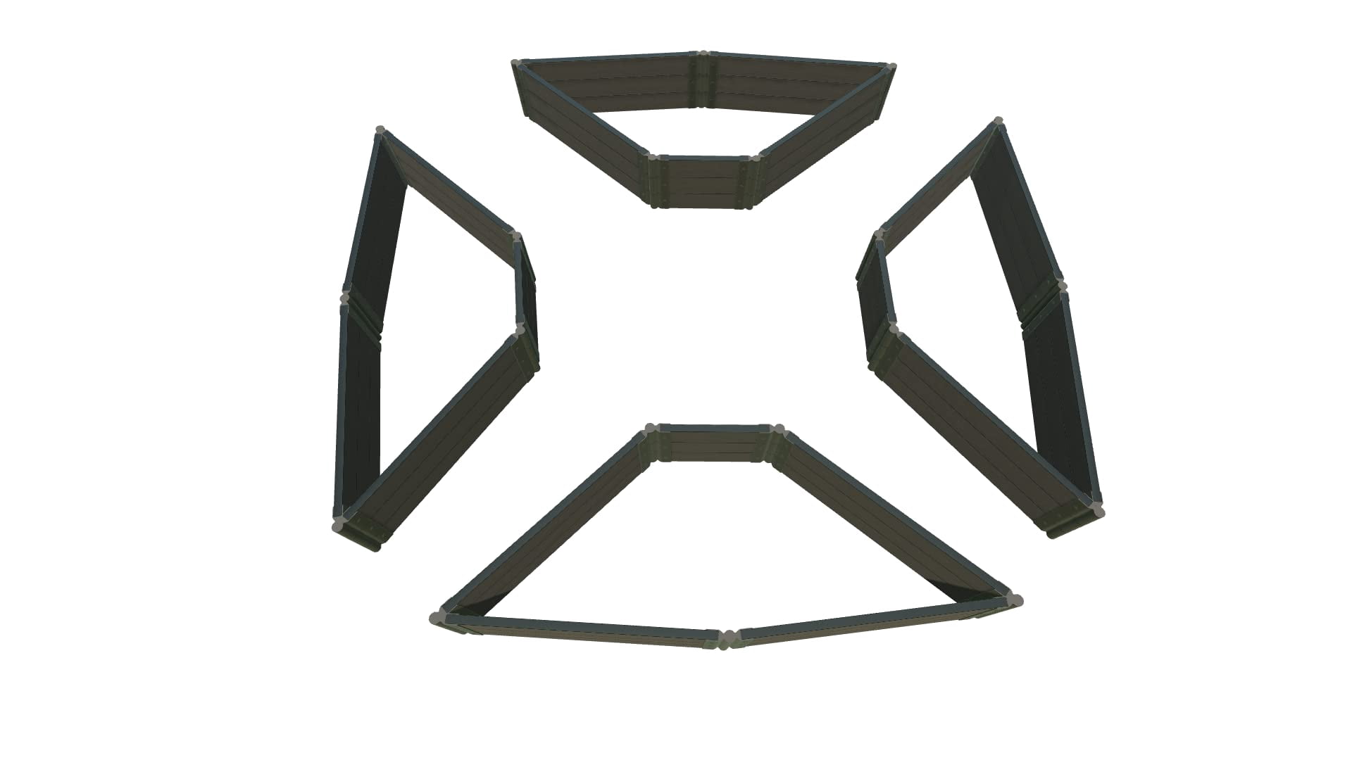 WEATHERED 2" TOOL FREE:GARDEN RAISED BED (4-SIDED TRIANGLE) - Walmart.com
