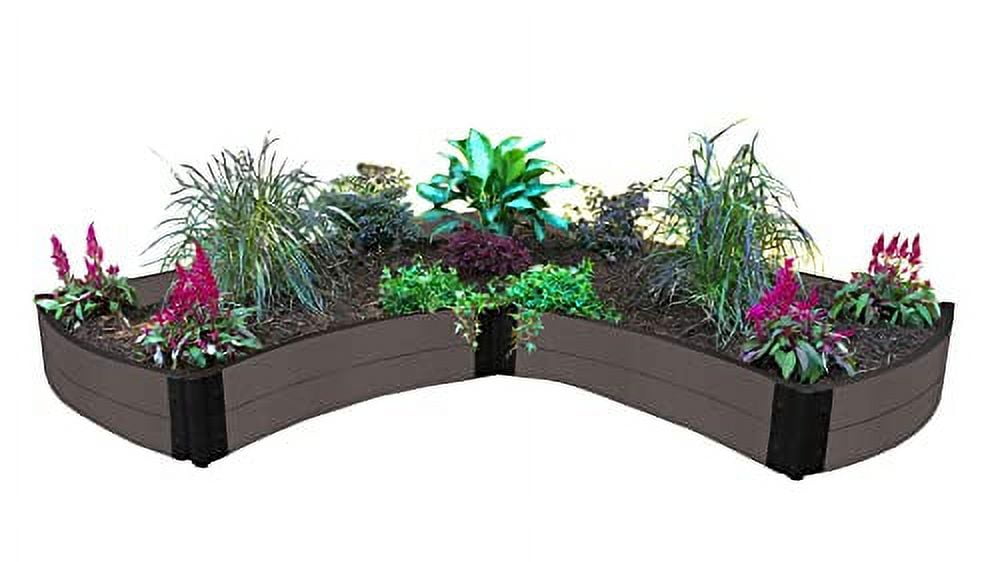 WEATHERED WOOD 'OK CORRAL' - 8' X 8' X 11" CURVED CORNER RAISED GARDEN ...