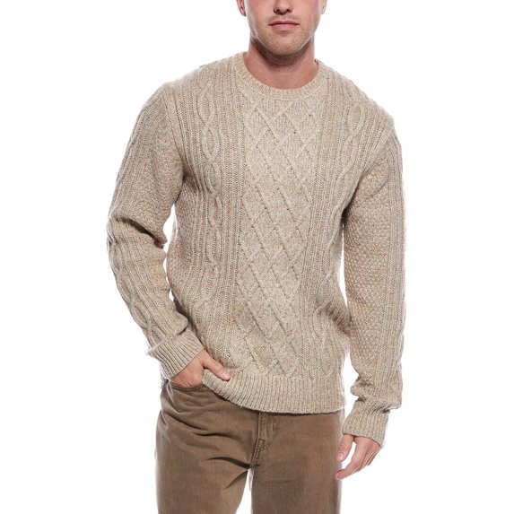 WEATHERPROOF VINTAGE mens Wool-Blend Mixy Cable Knit Crewneck Sweater ...