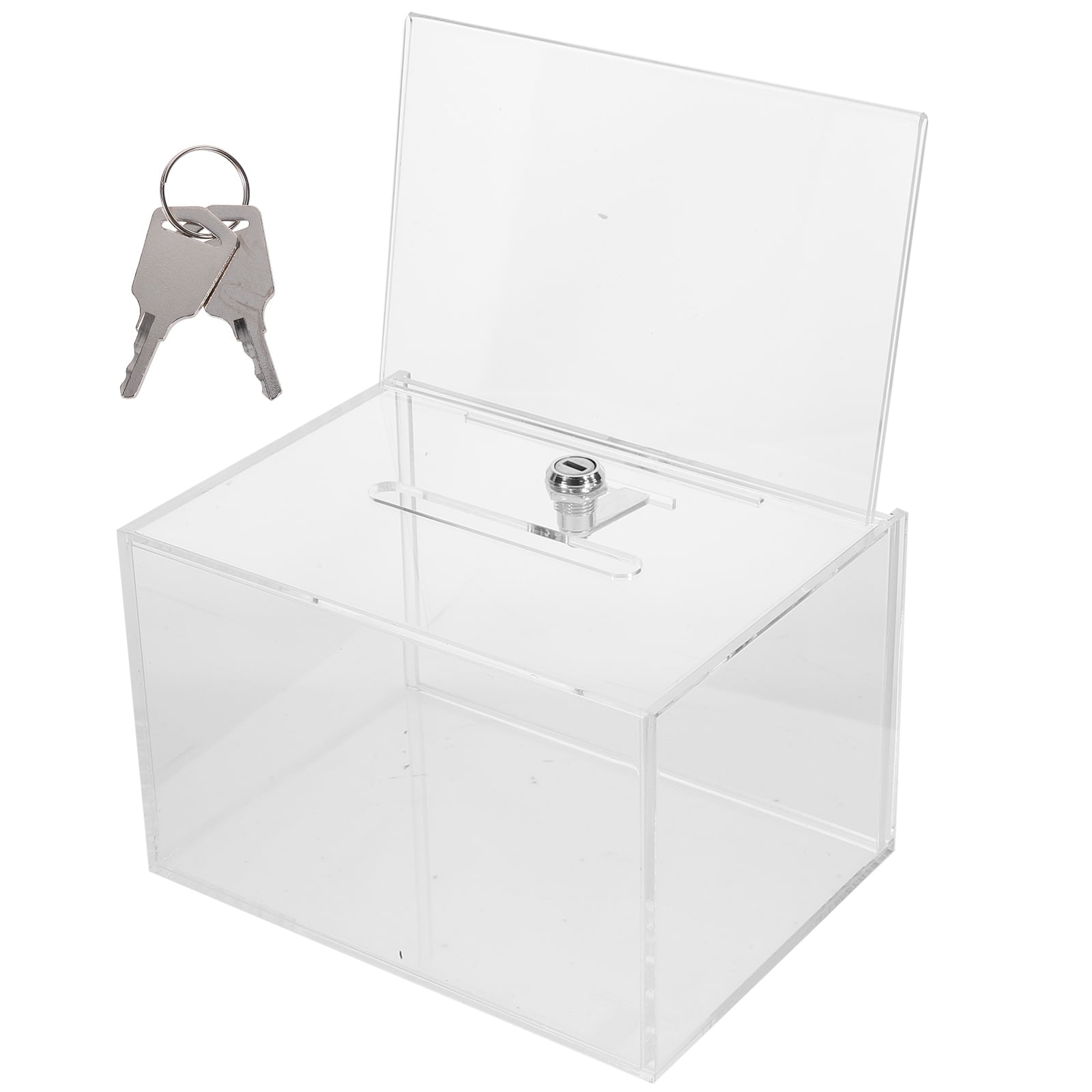 WEAVILUX Transparent Acrylic Suggestion Box with Slot, Secure Feedback ...