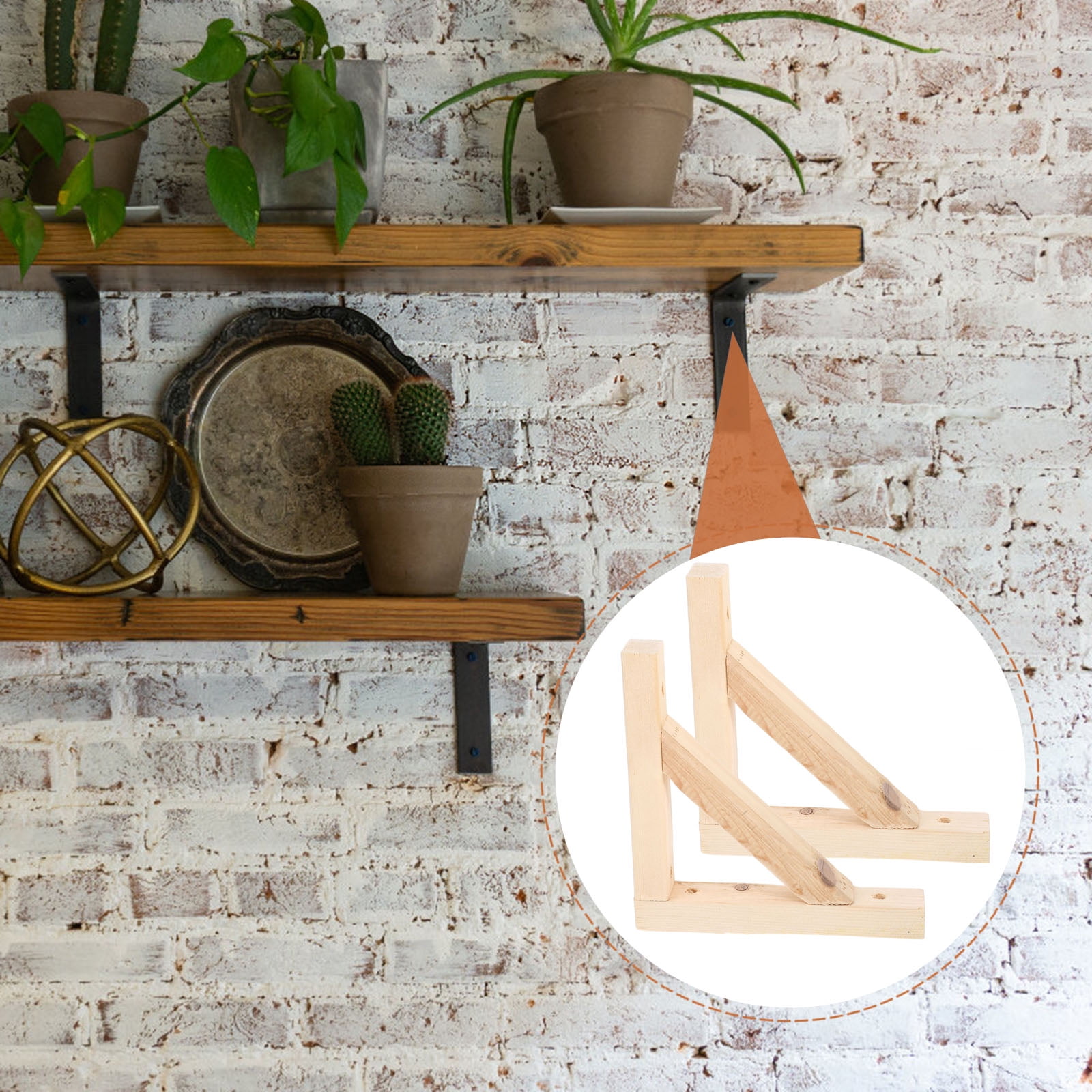 WEAVILUX 1 Set Triangular Stability Brackets Shelf Bracket Khaki 7.7X7 ...