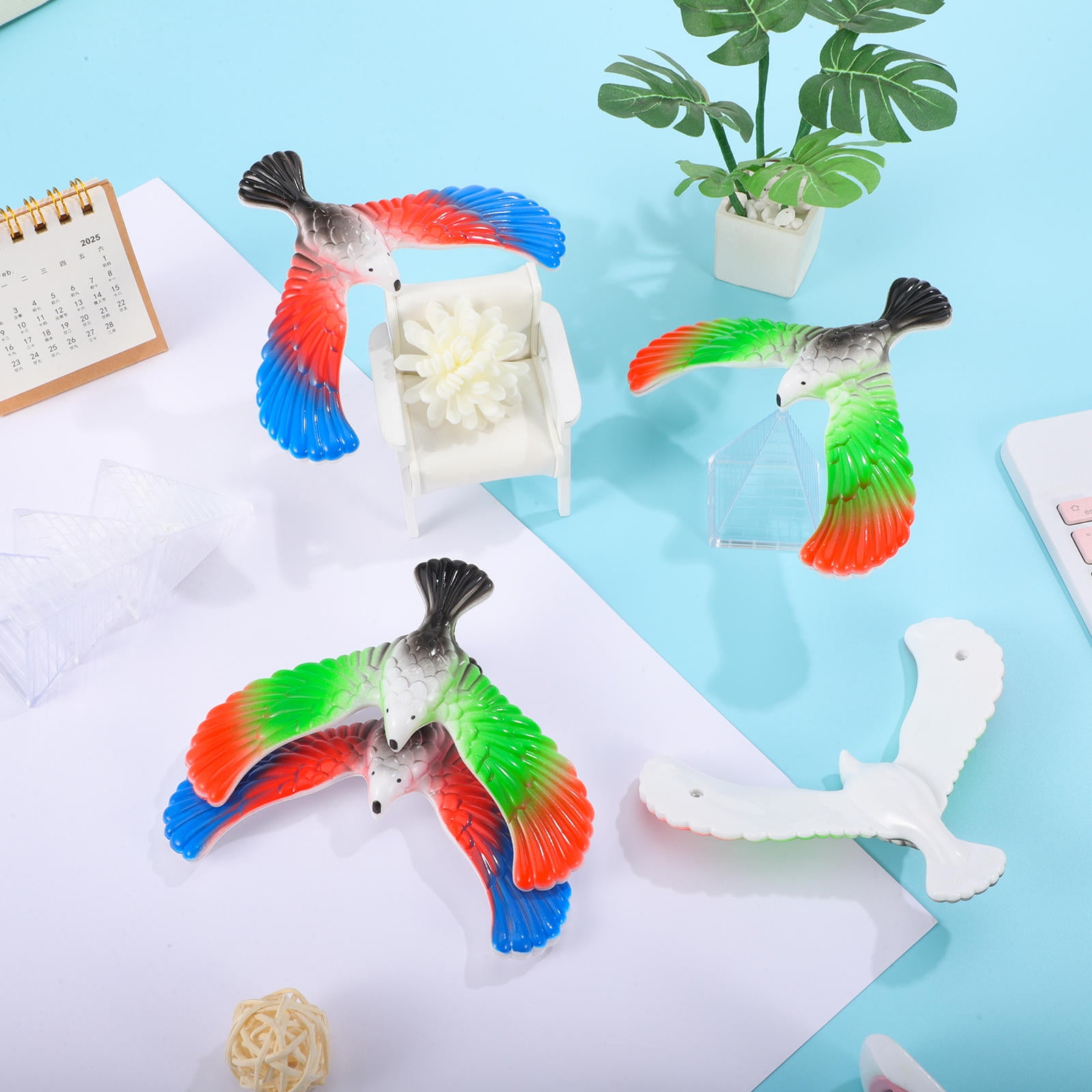WEAVILUX 10Pcs Balancing Bird Toy Assorted Colors Childrens Educational ...