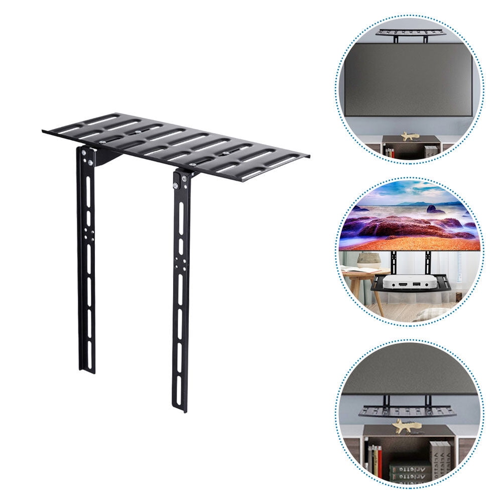 WEAVILUX Black Wall Mounted Router Shelf Storage Holder Rack Modern ...