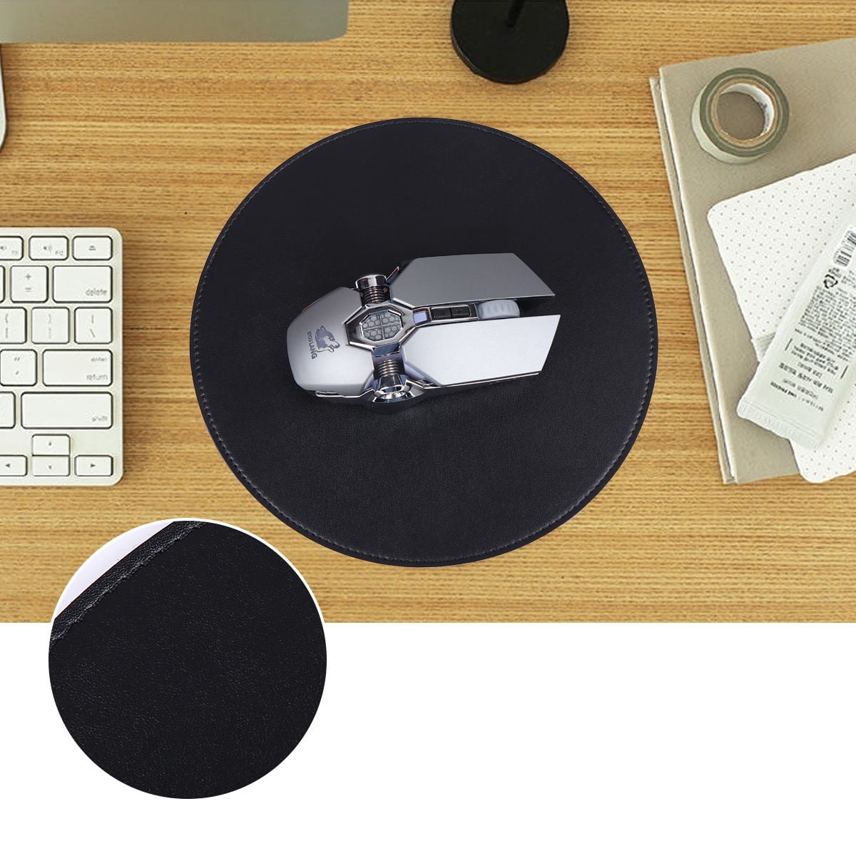 WEAVILUX Small Mouse Pad Leather Black 1Pack for Gaming - Walmart.com