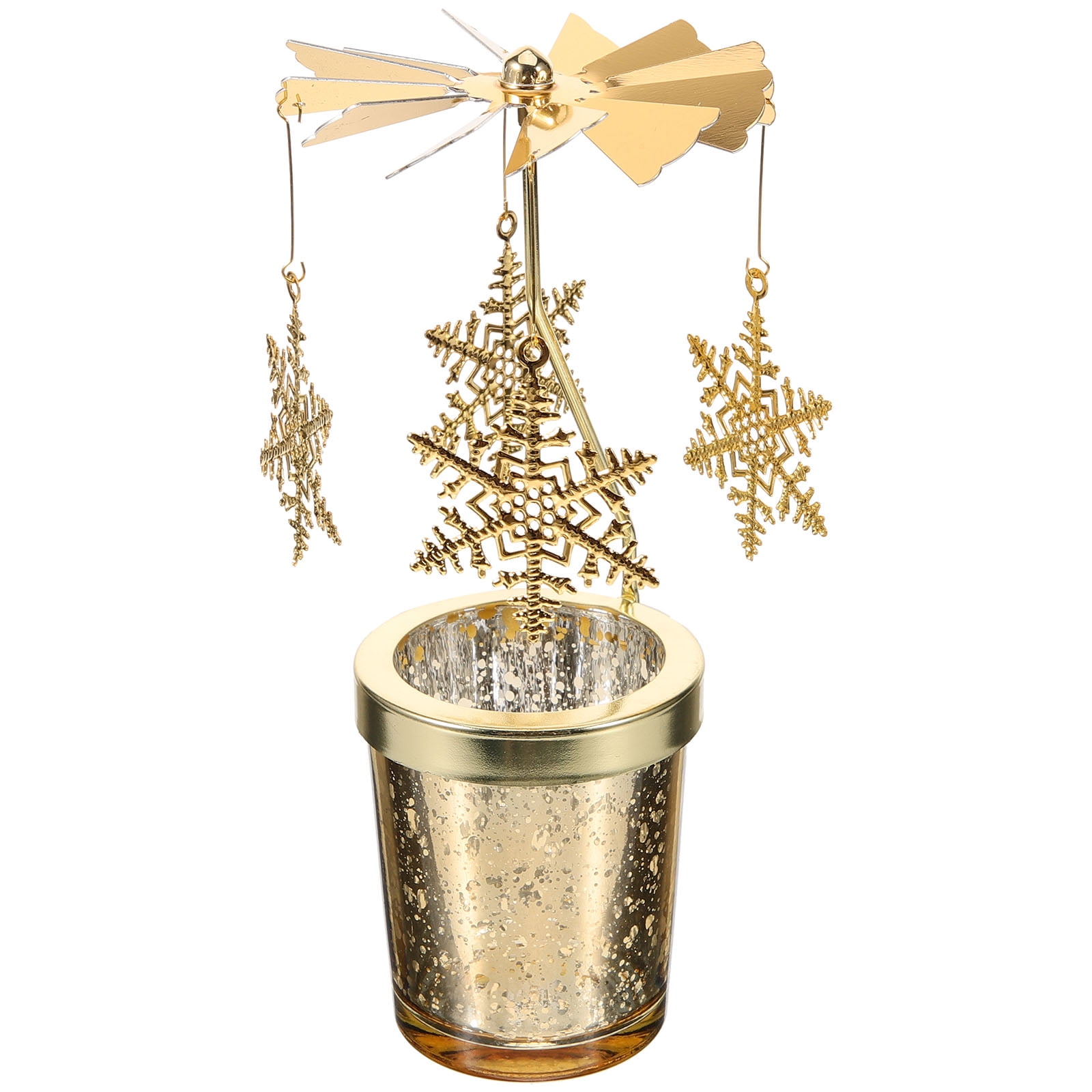 WEAVILUX 1Pack Golden Iron Candle Carousel For Wedding Table Ornament ...