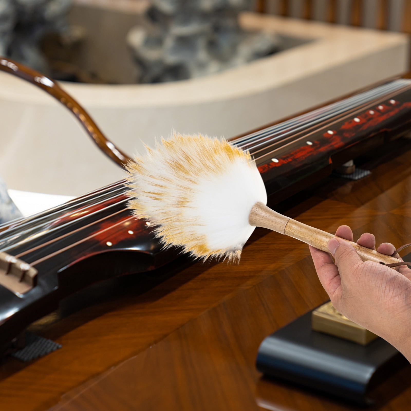 WEAVILUX Dust Removal Brush Wooden White for Performance Instruments ...