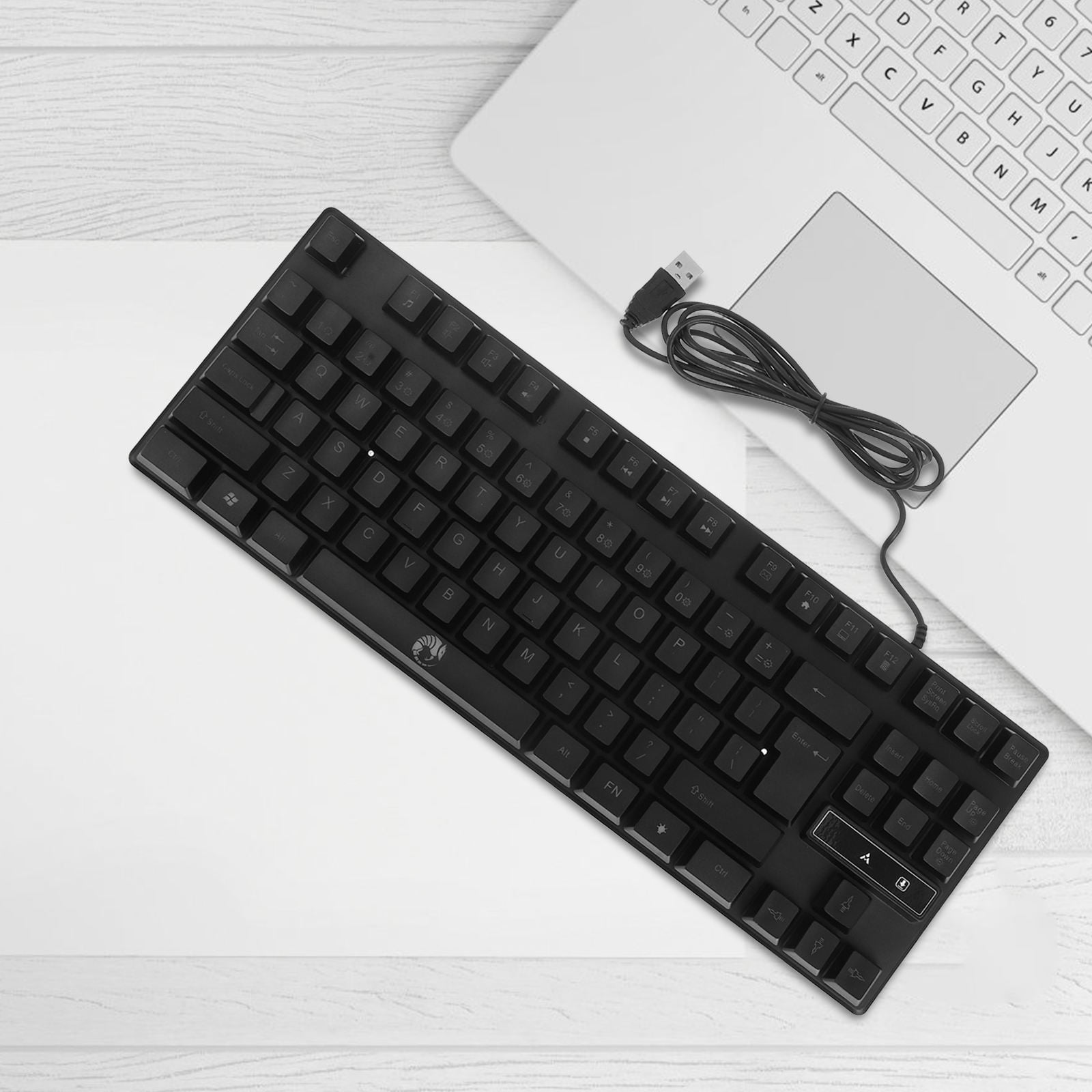 WEAVILUX Keyboard Gaming Mechanical Rainbow Backlight Keyboard Black ...