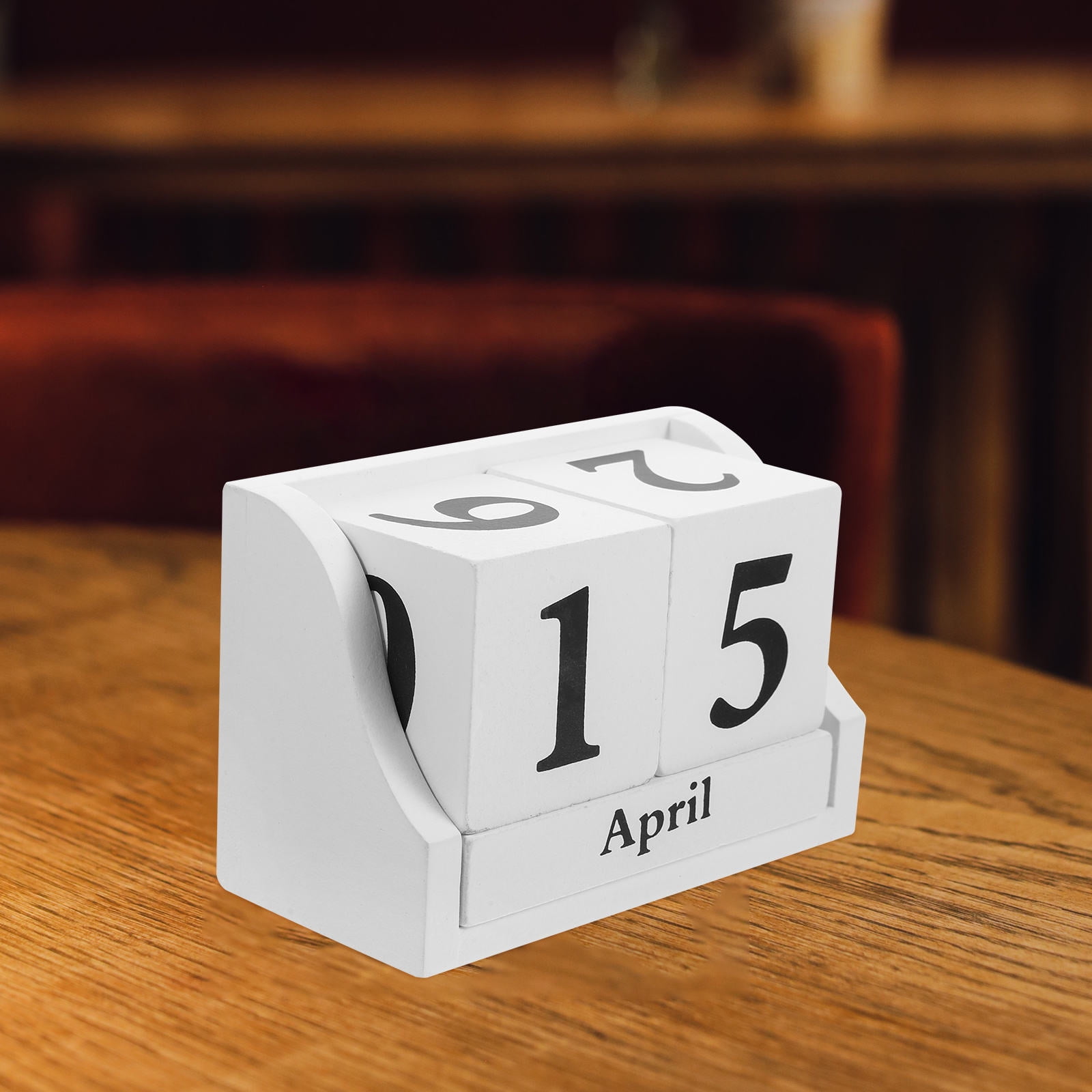 WEAVILUX 1Pack Wood Block Calendar for Home Owners Simple Design in ...