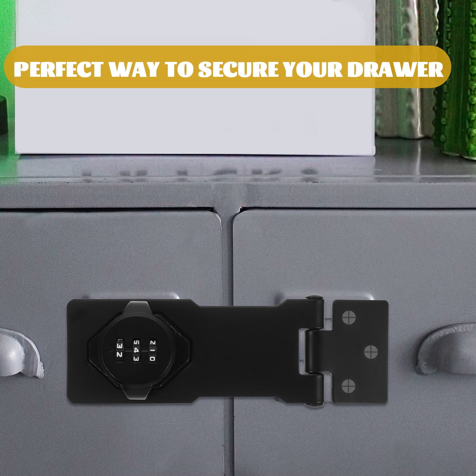 WEAVILUX Office Desk Cabinet Lock Combination Cabinet Lock Black 1Pcs ...