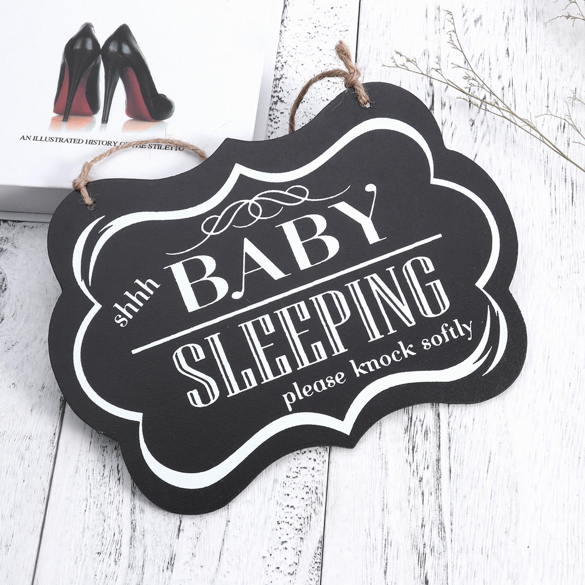 WEAVILUX Baby Is Sleeping Sign Black 1Set - Walmart.com