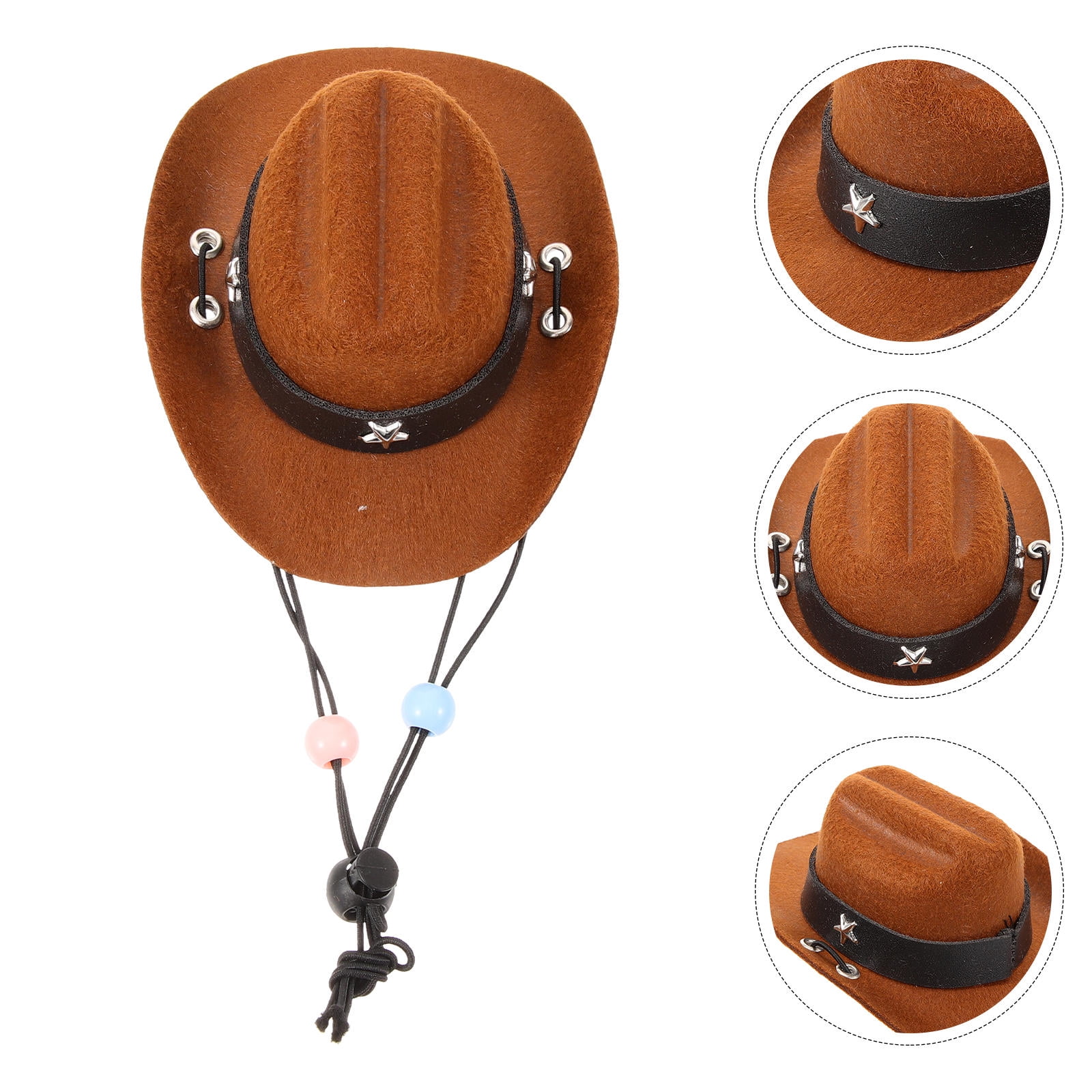 WEAVILUX 1Pcs Dog Cat Hat in Light Brown for Festivals and Parties with ...