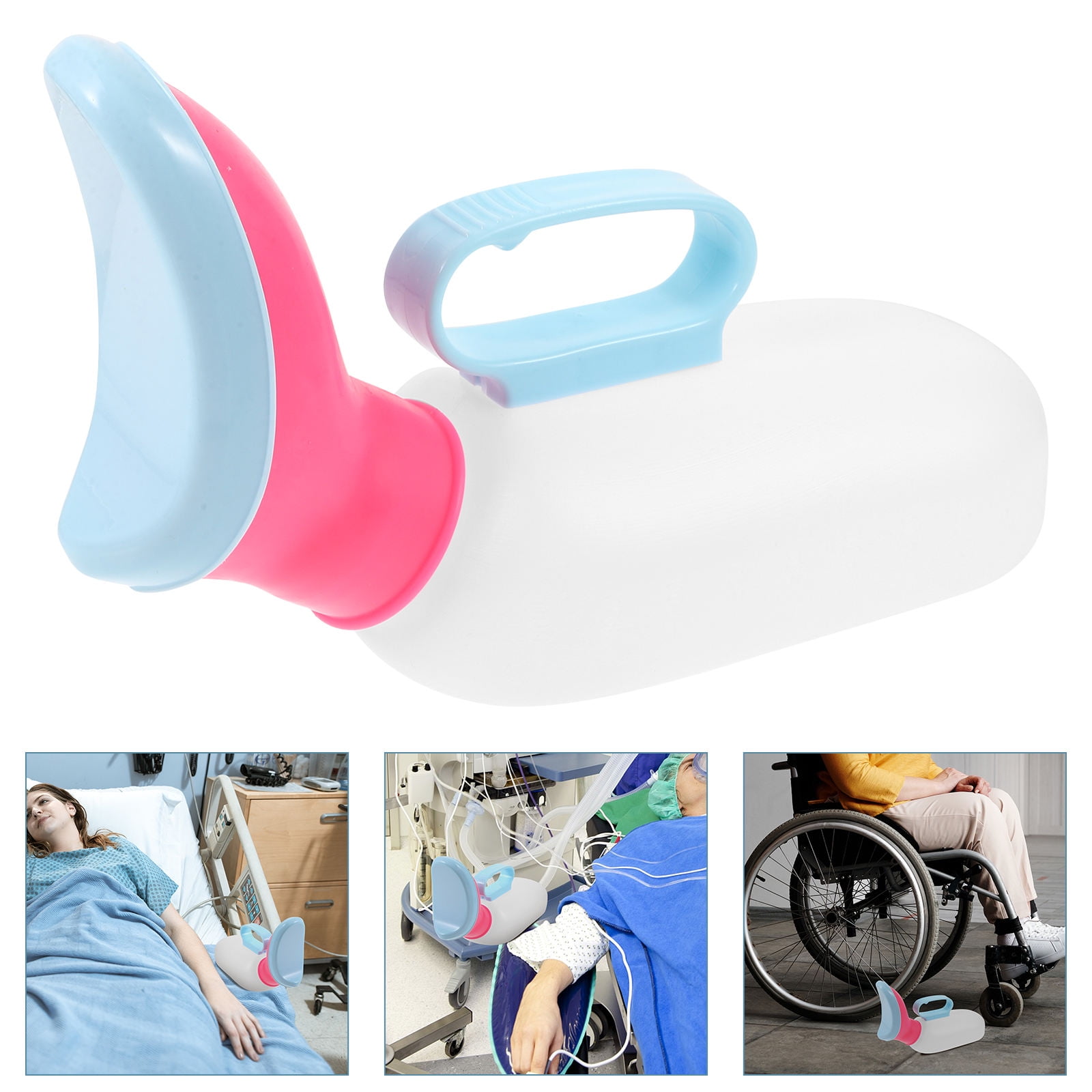 WEAVILUX Portable Elderly Urinal Soft Mouth with Cover Plastic 1Pack ...