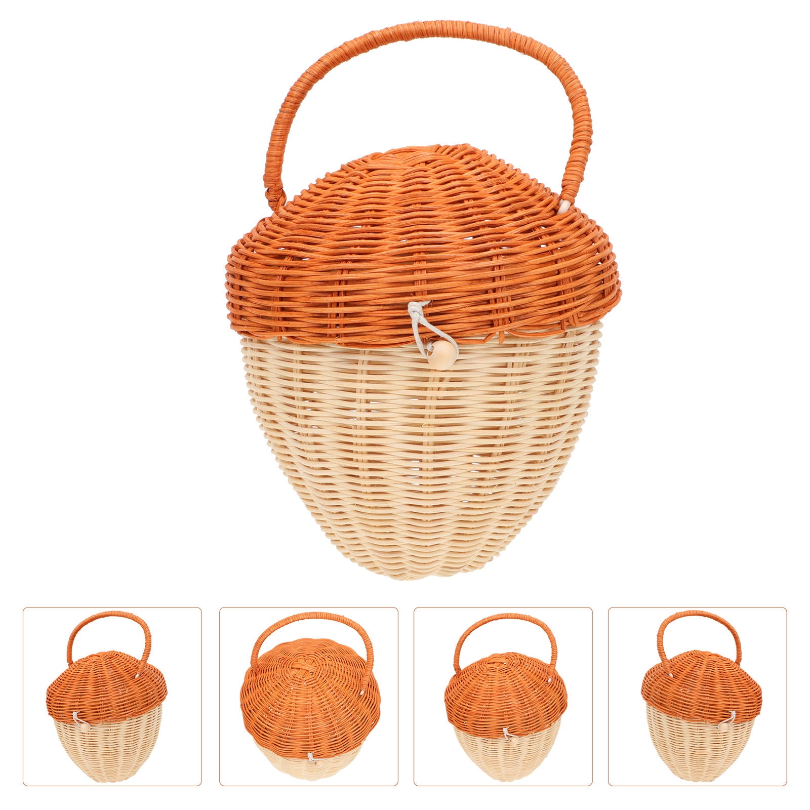 WEAVILUX Rattan Handbag Hand Basket 1Set 9.82X6.68X6.68in - Walmart.com