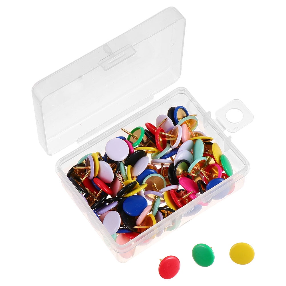 WEAVILUX Plastic Drawing Pins Cork Board Pin Assorted Color Simple ...