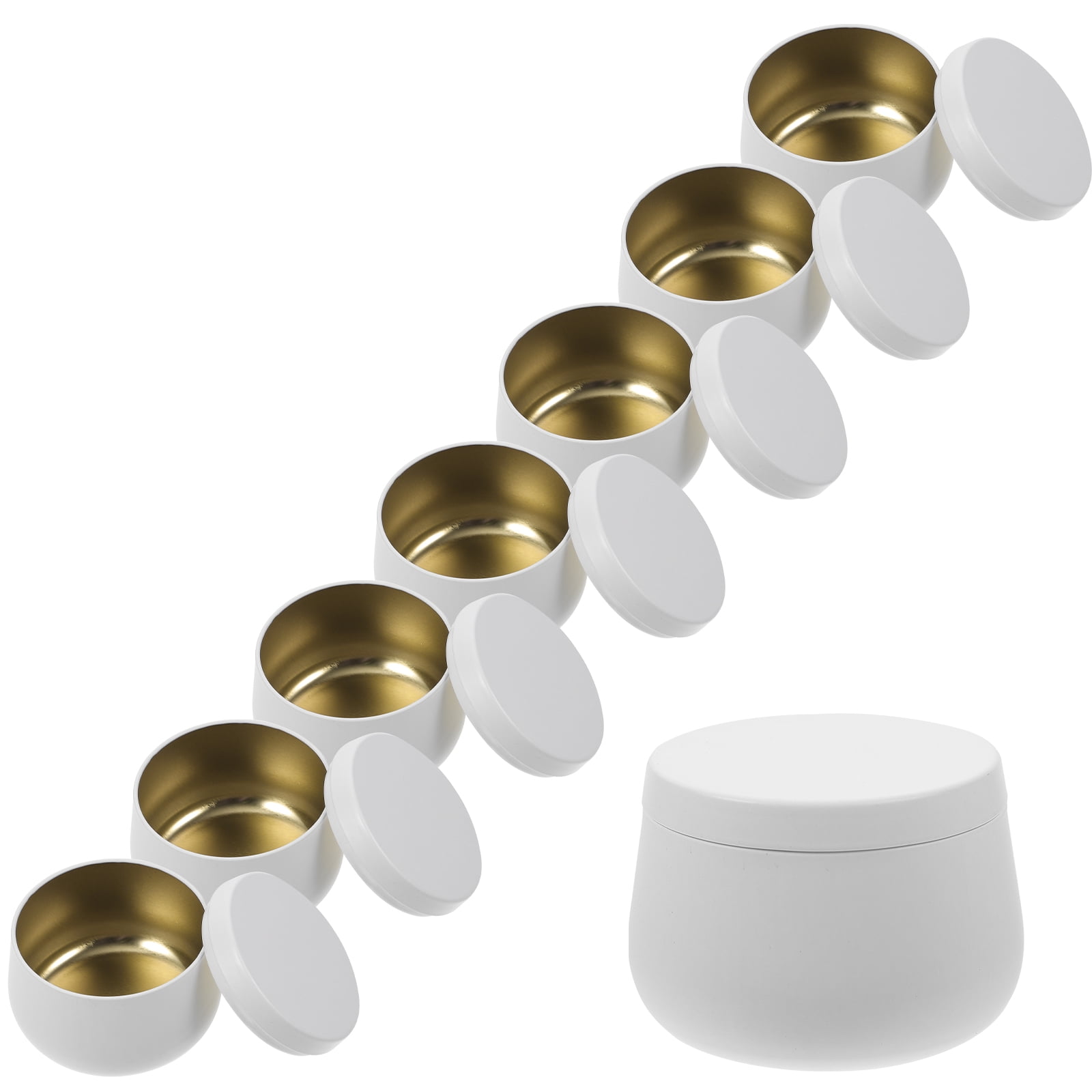 WEAVILUX 24Pcs Metal Tinplate Empty Tins Small Circular Tin Can Box for ...