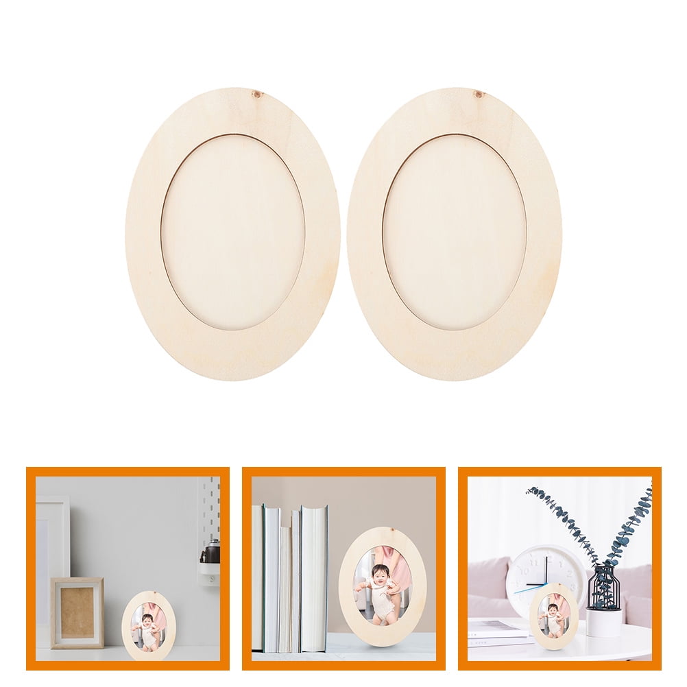 WEAVILUX 2Pack Unfinished Photo Frames for Family present Wood Simple ...