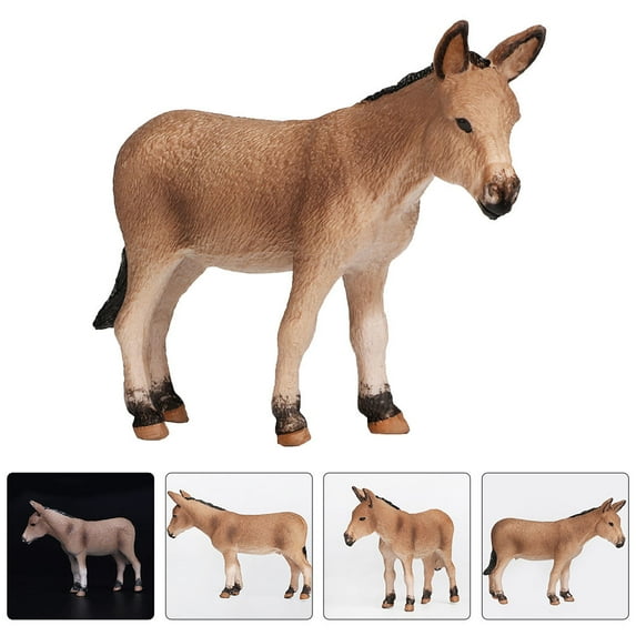 WEAVILUX 2-Pack Brown Donkey Model Plastic Farm Animal Toy for Kids ...
