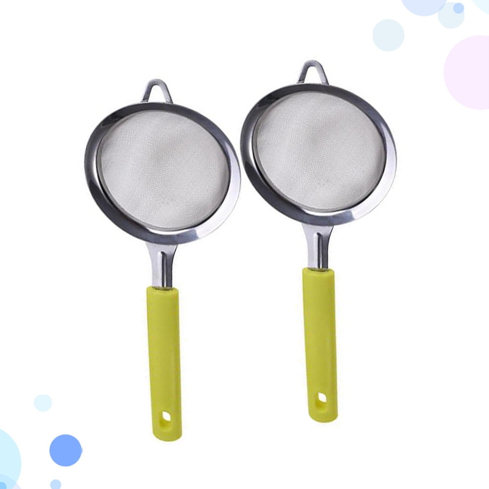 WEAVILUX 2Set Kitchen Sieve Hand Operated Flour Sifter Green for Pastry ...