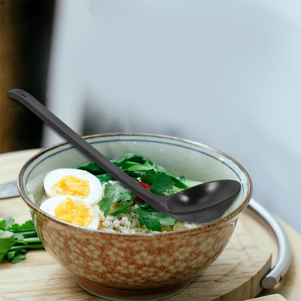 WEAVILUX 4Pcs Black Plastic Spoons For Soup Serving Spoons Turtles ...