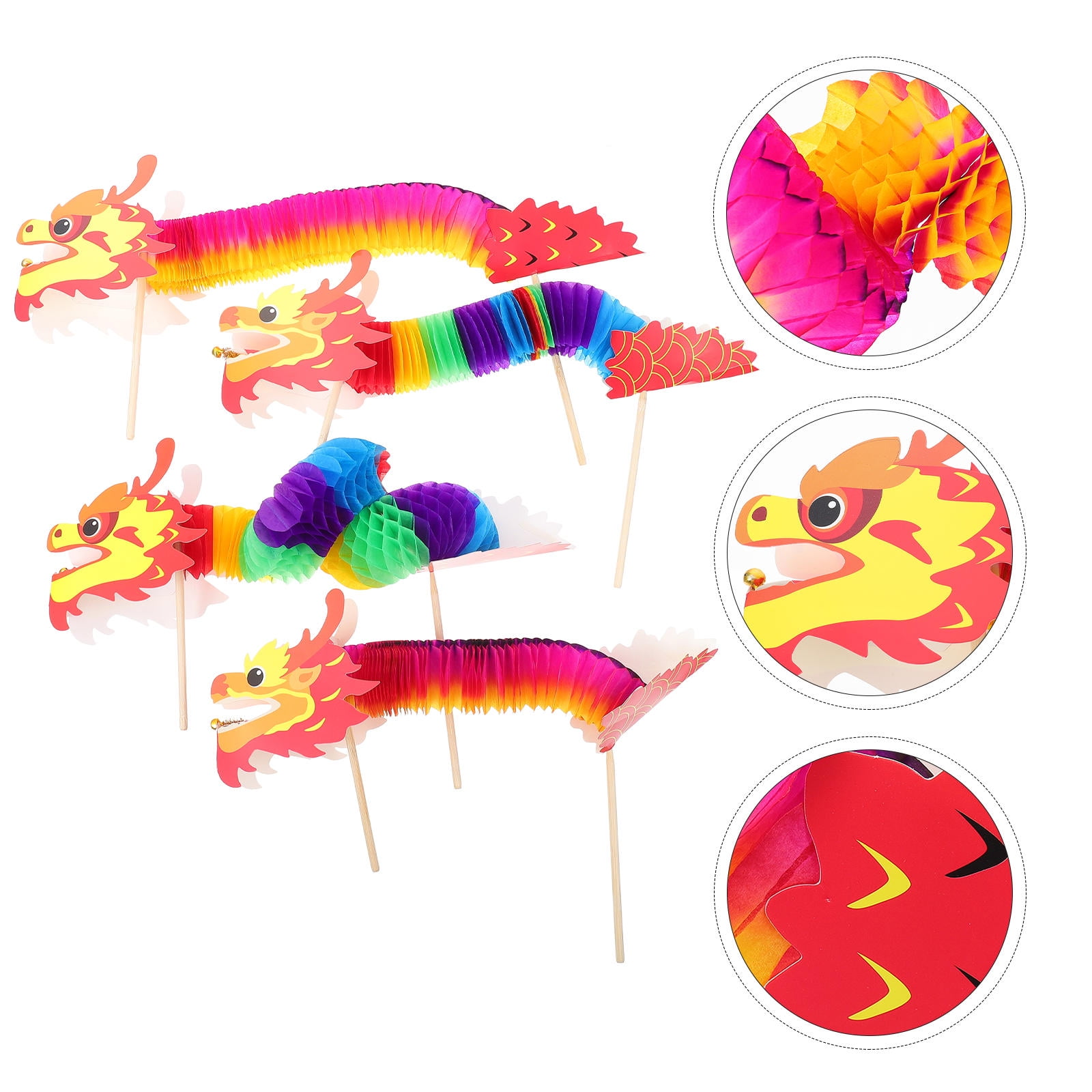 WEAVILUX DIY Chinese Dragon Craft Kits 4 Sets Assorted Colors for ...