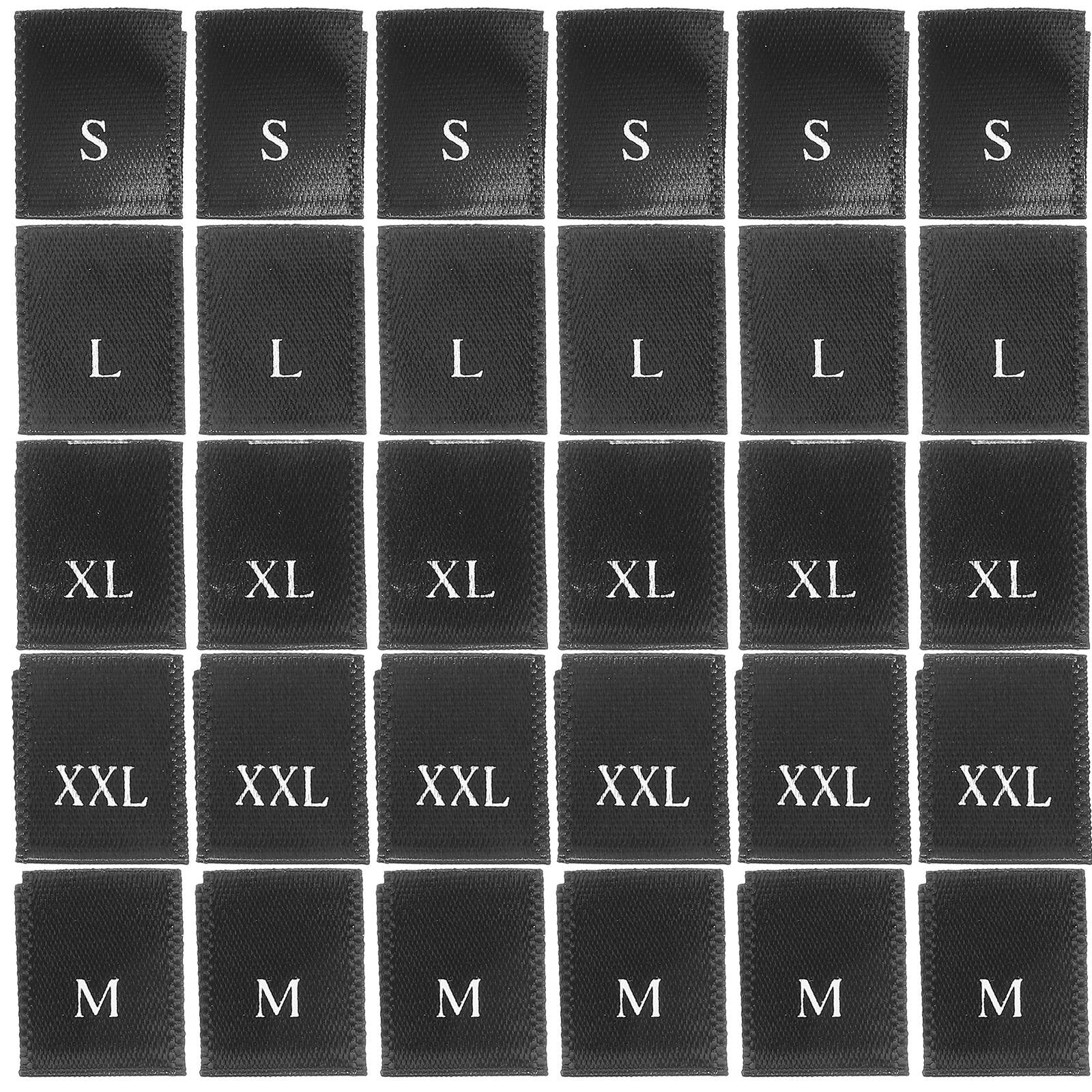 WEAVILUX 500Pcs Size Labels in Black Webbing for Sewing and Quilting ...