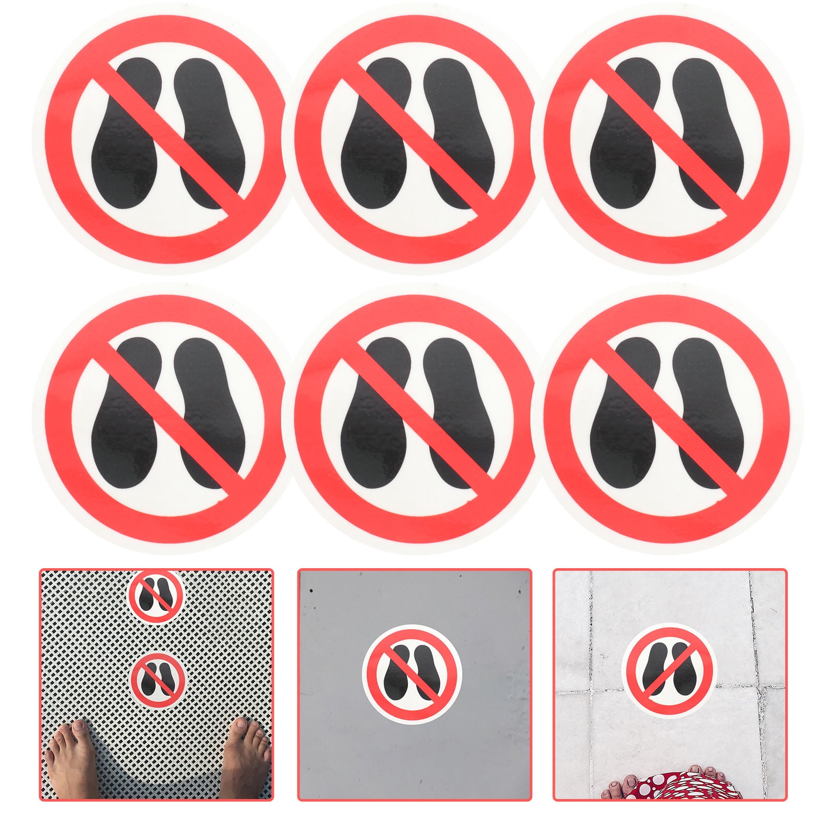 WEAVILUX 6PCS Warning Decal Label Round Caution Sign Black PET for ...