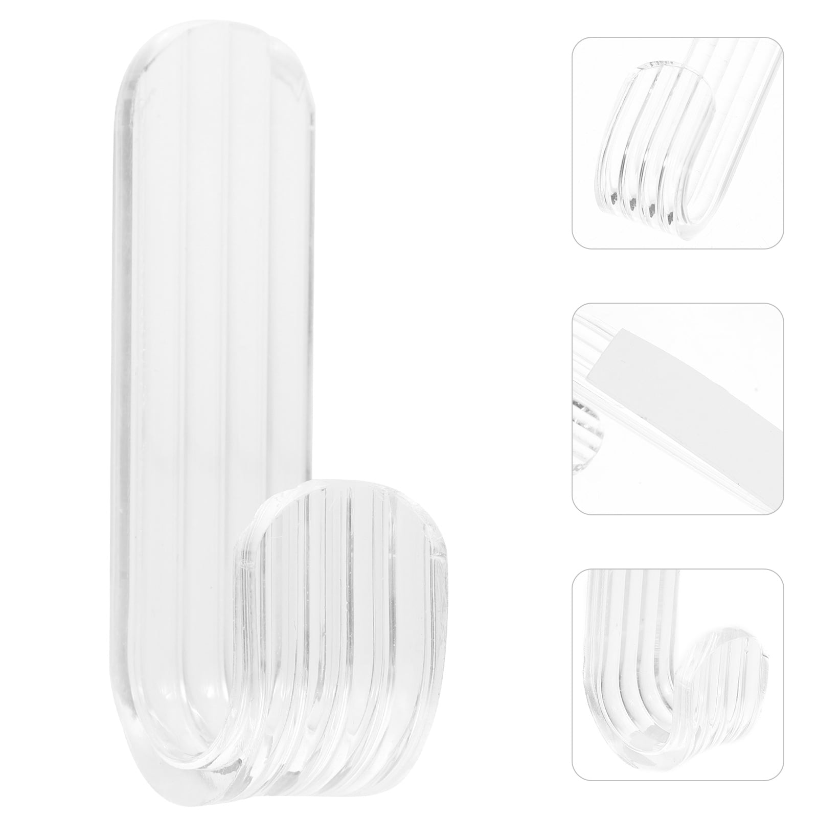 WEAVILUX Transparent Acrylic Hooks Punch-Free Wall Hooks for Hanging ...