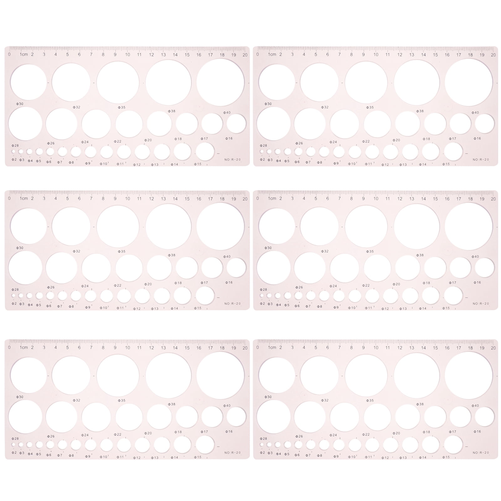 WEAVILUX 6Pcs Pink Plastic Ruler for Drawing and Architectural Design ...