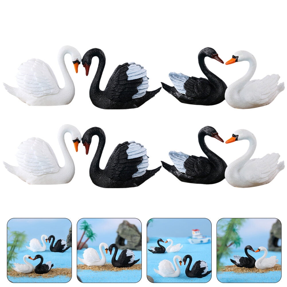 WEAVILUX 8Pcs Assorted Color Decorative Swan Figurines Small Swans for ...