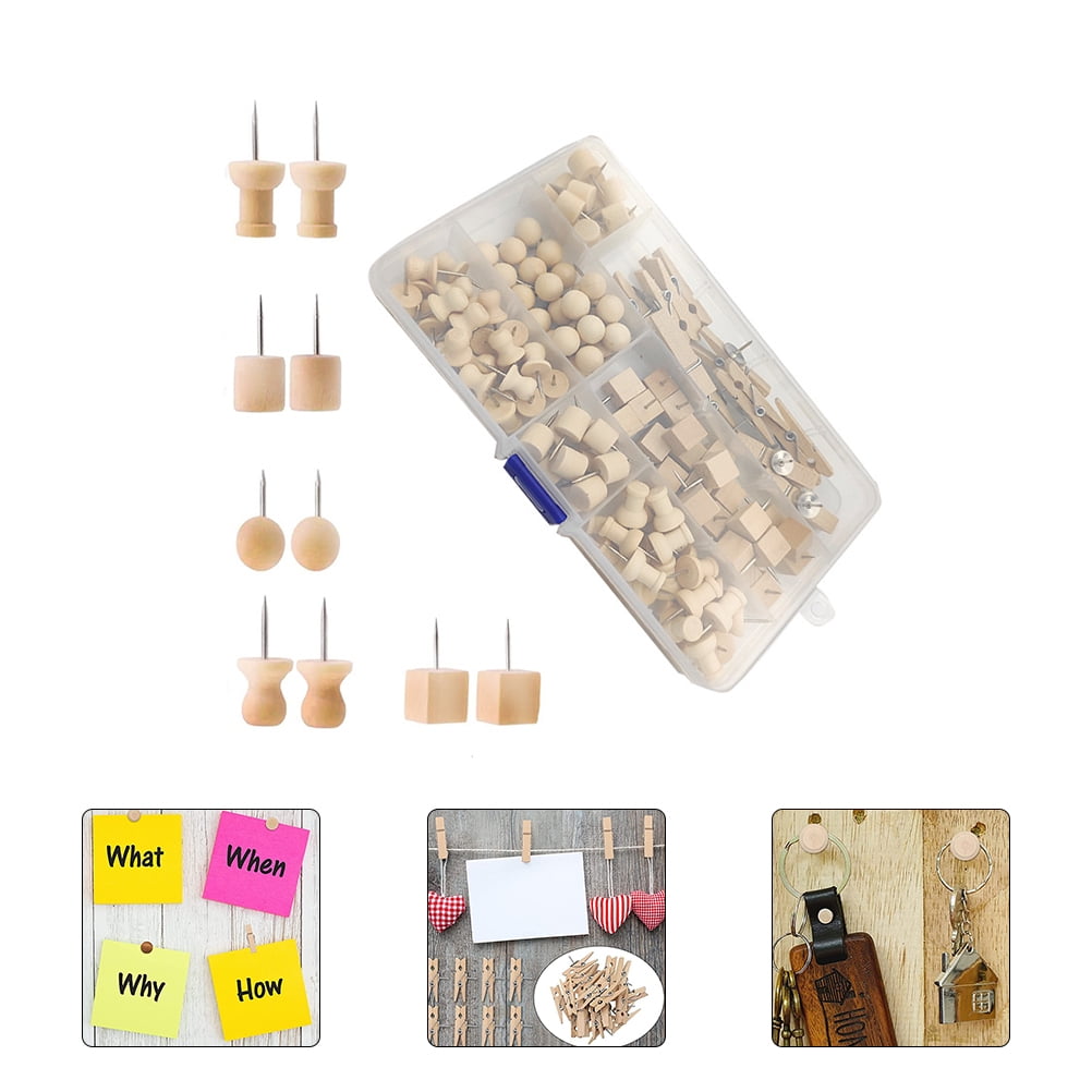 WEAVILUX Photo Display Tools Wood for Home Decoration 125 Pushpins ...