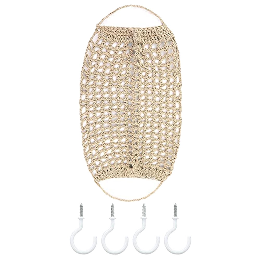 WEAVILUX Fruit and Vegetable Hammock 68X6X6CM Khaki Cotton Rope for ...