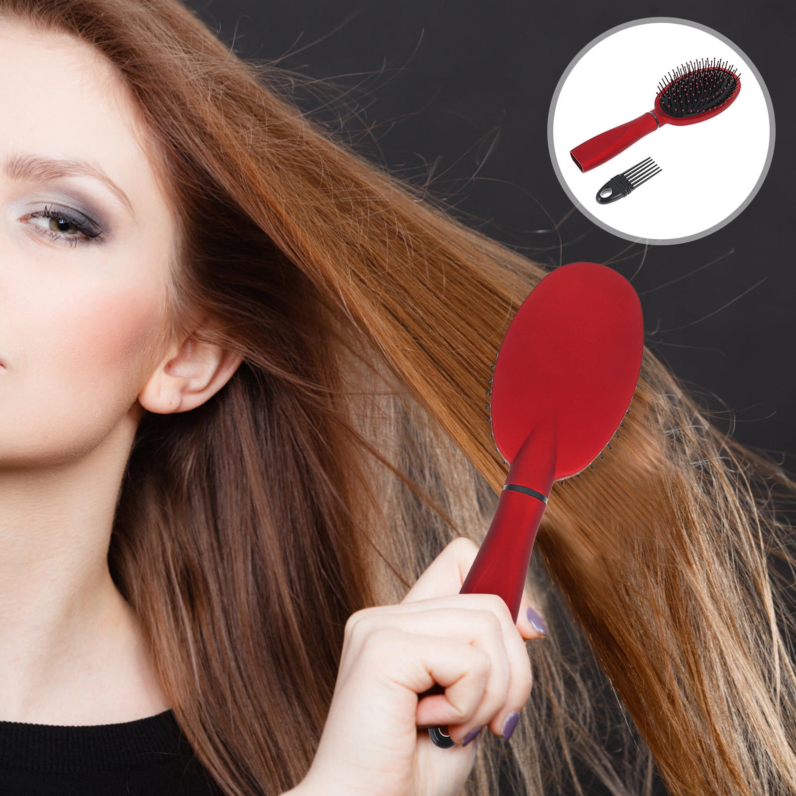 WEAVILUX Safe Hidden Stash Hair Brush Red Plastic Secret Container for ...
