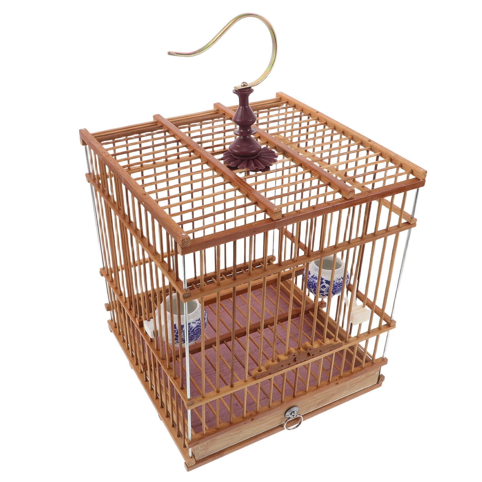 WEAVILUX Handmade Birdcage in Light Brown with Carbonized Finish ...