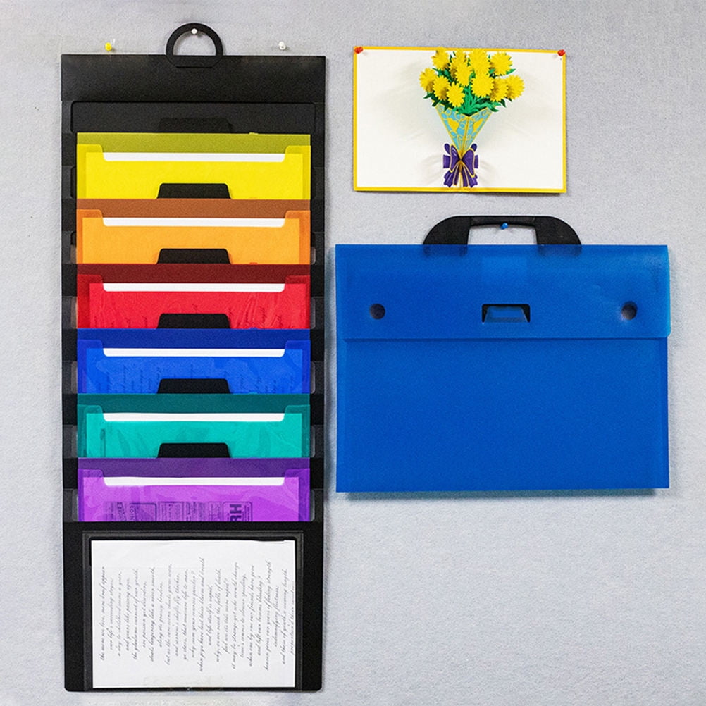 WEAVILUX Multi-Color PP Wall Mounted Document Folder Organizer for ...