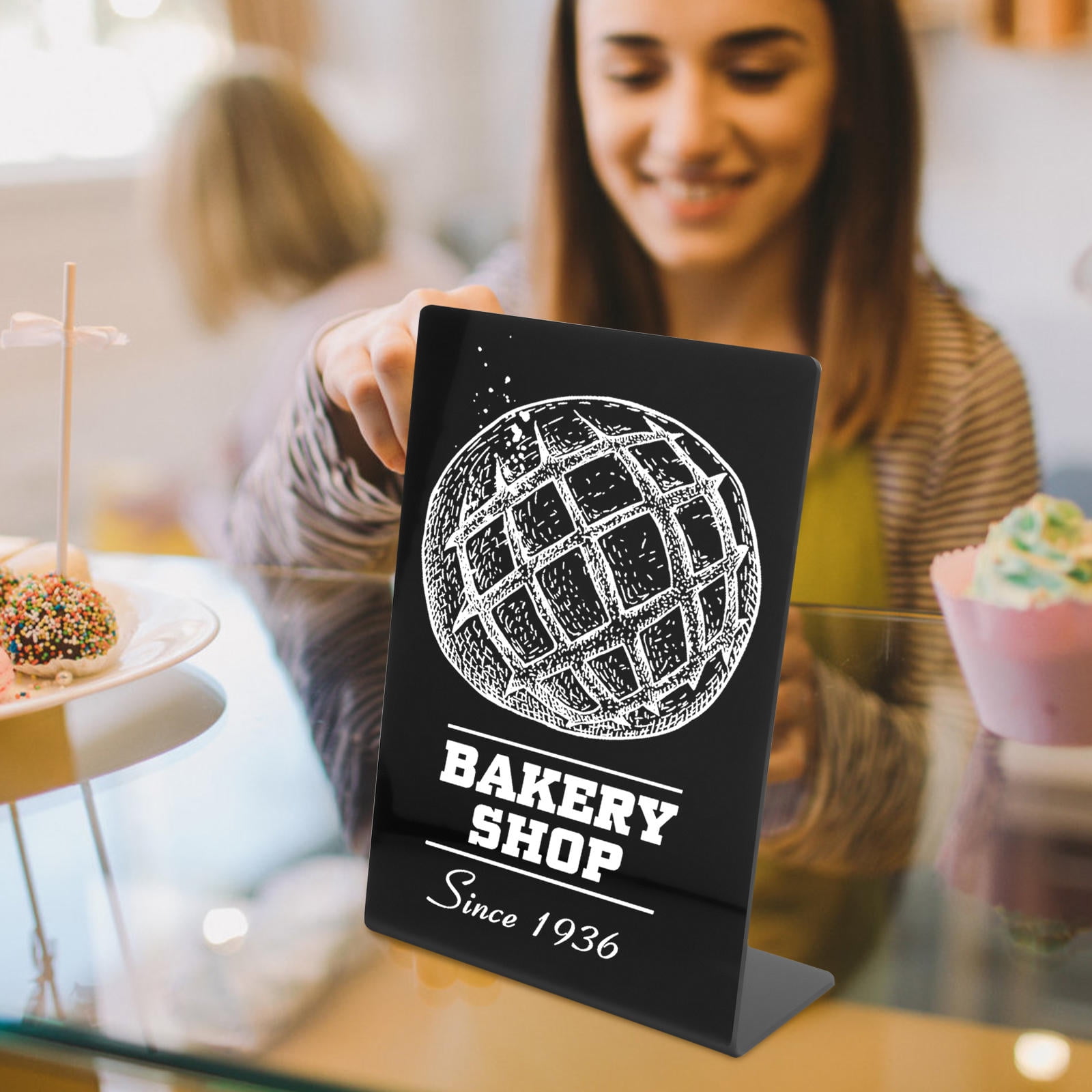 WEAVILUX mini erasable chalkboards Message Board Sign Acrylic Black ...