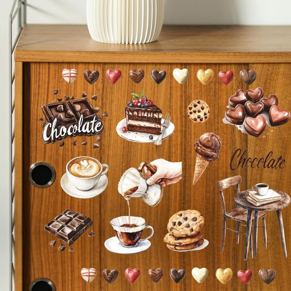 WEBEEDY 3 Sheets Retro Style Chocolate Rub on Transfers for Furniture ...