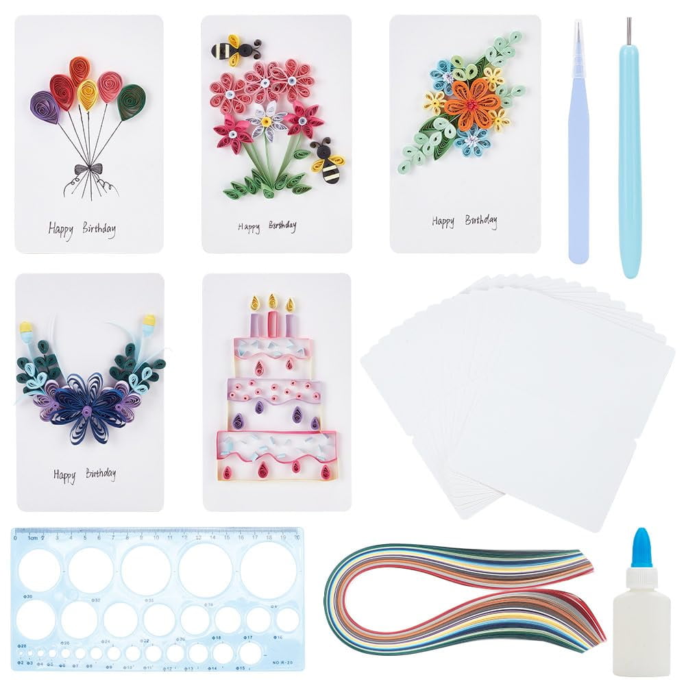 WEBEEDY Paper Quilling Kit STF9 20 Sets Birthday Card Quilling Kit with ...