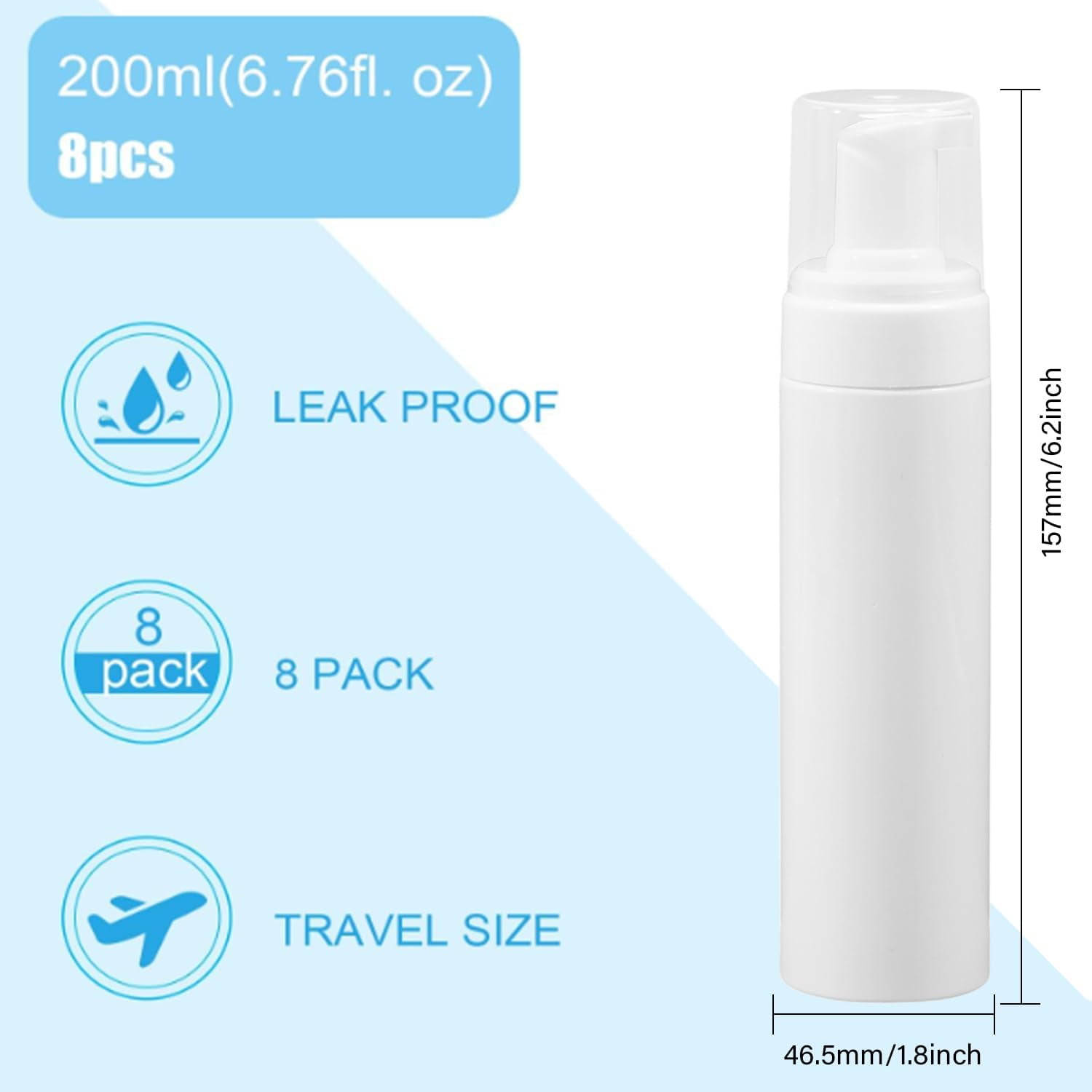 WEBEEDY Refillable PETG Plastic Foaming Soap Dispensers with PP Plastic ...