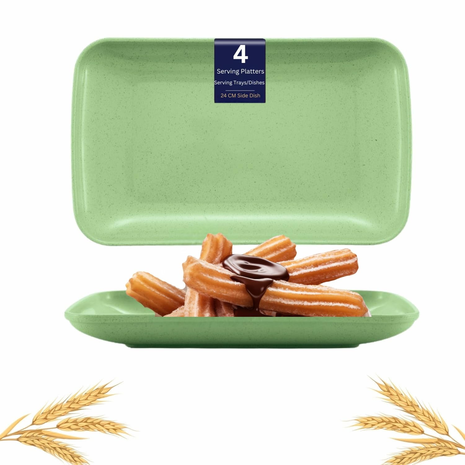 WECEF Wheat Straw Appetizer Plates Unbreakable Dinner Plates Set of 4 ...