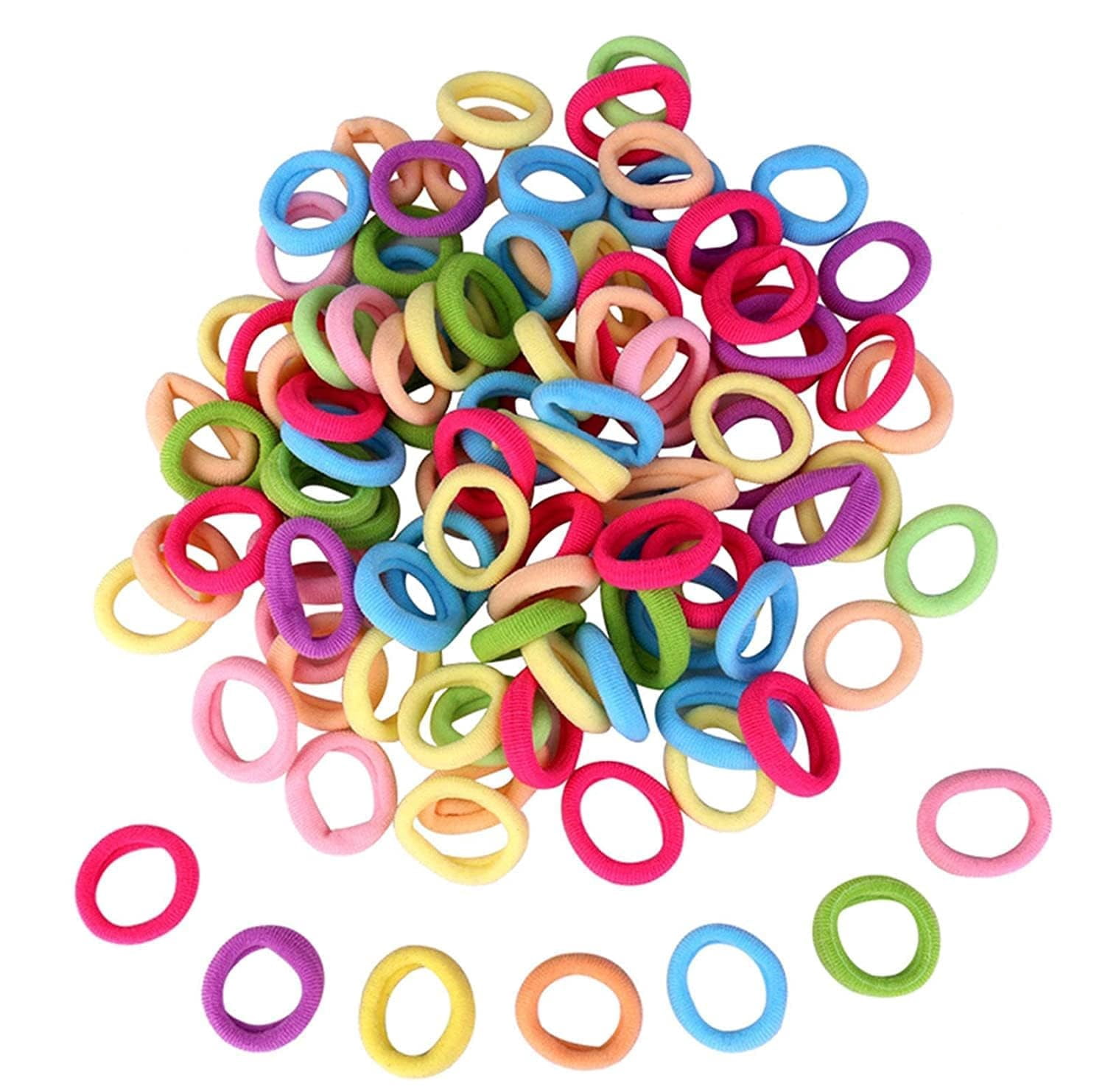 WECROO 100PCS Elastic Hair Ties Mini Hair Bands Tiny Rubber Bands ...