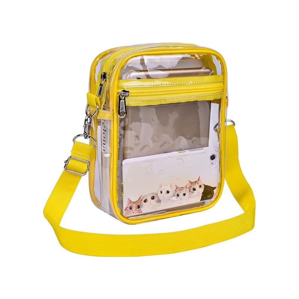 WEDAN Clear Crossbody Bag,PVC Clear Shoulder Bag,Stadium Approved Clear ...