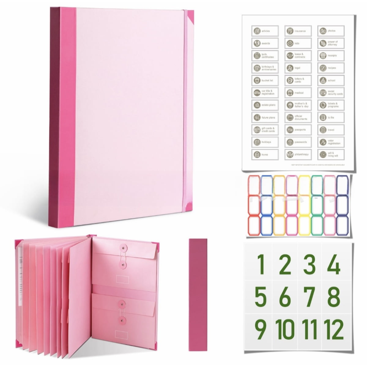 WEDAN Premium Fabric Binder with Elastic Closure & Customizable Labels ...