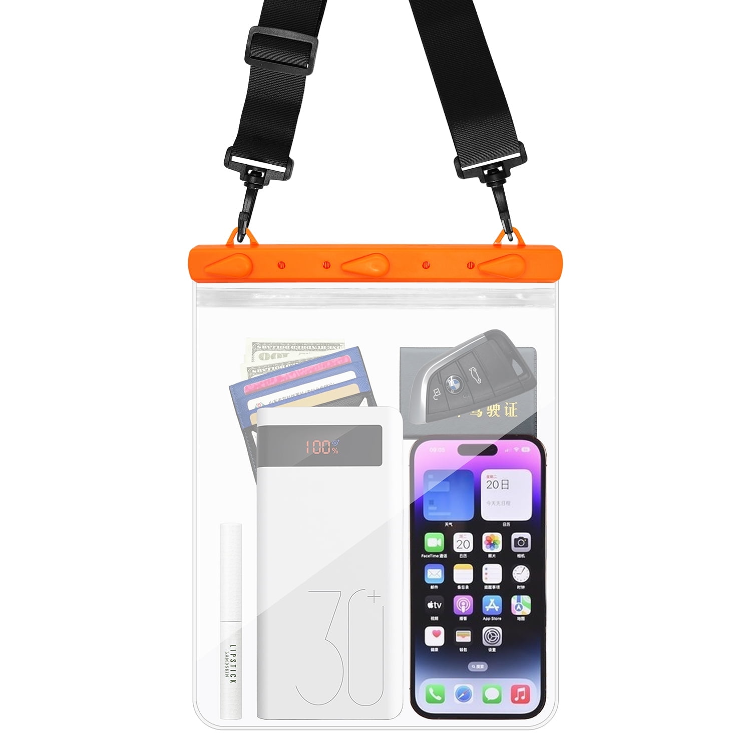 WEDAN Universal Waterproof Electronics Pouch - IPX8 Submersible Dry Bag ...