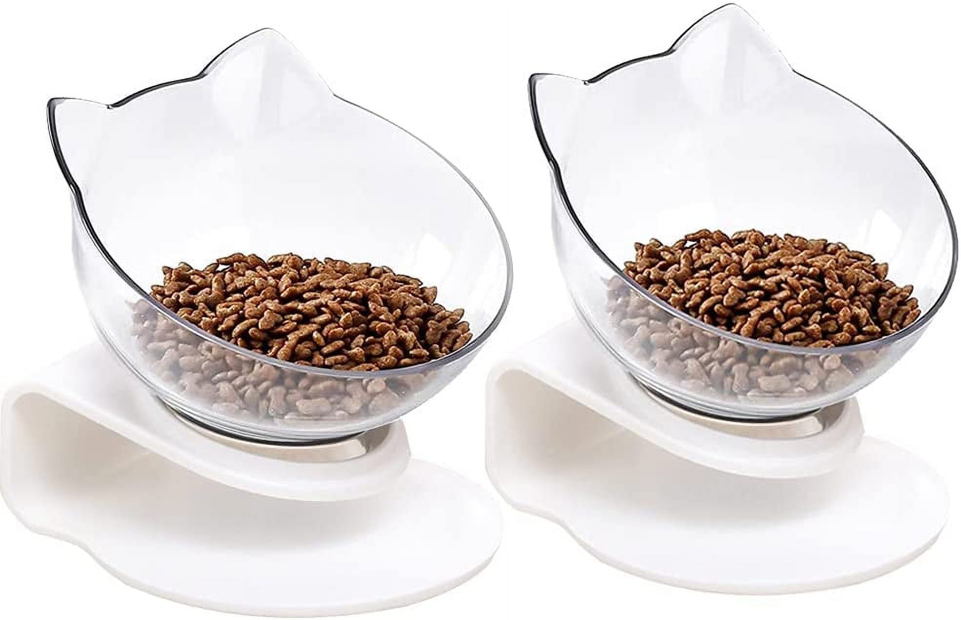 WEDAWN Raised Cat Bowls with 15° Tilted Platform for Cats, Transparent (2 Pack) - Walmart.com