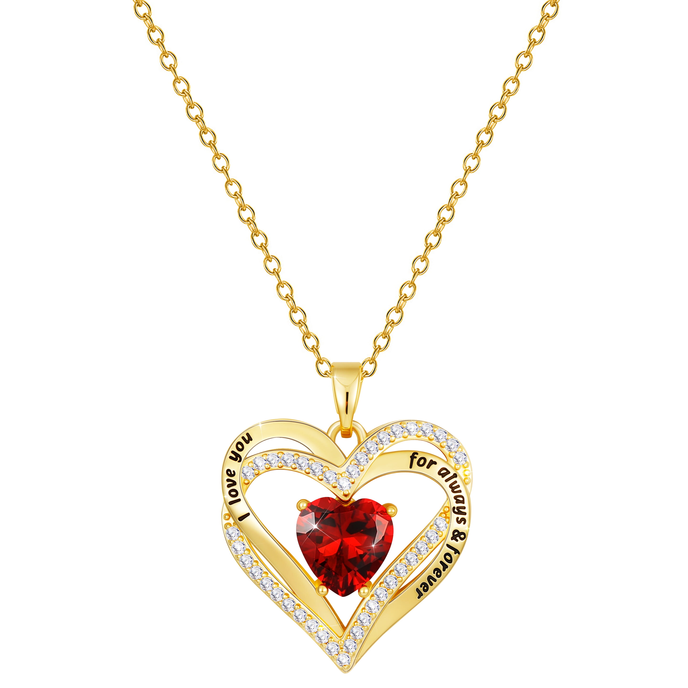 WEDDINEN 18K White Gold plated Love Heart kezi Necklaces for Women Mom ...